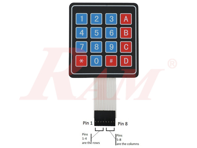 KP-200 Standard Matrix Key Pad 4x4 Flat (Numerical Shape) Grade B | RAM Electronics website